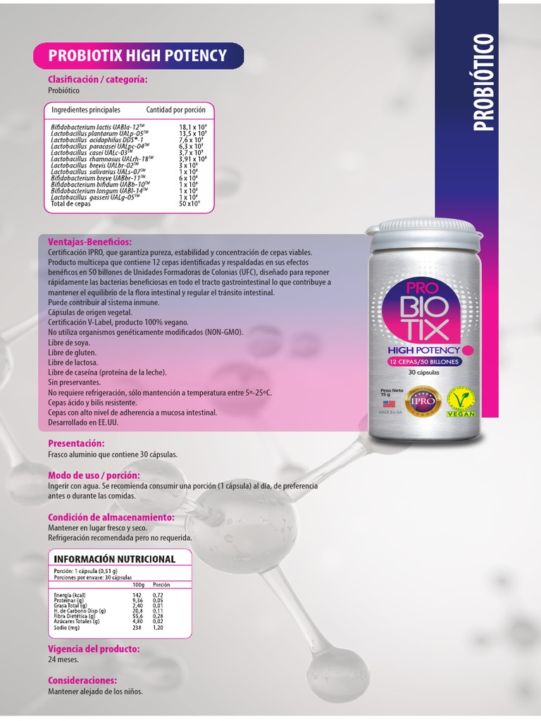 Ficha Probiotix High Potency | PDF