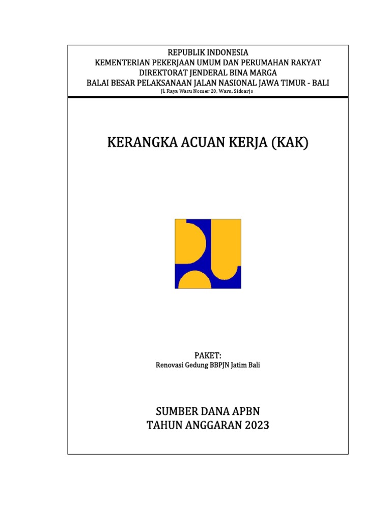 Kak Renovasi Gedung BBPJN Jatim Bali | PDF