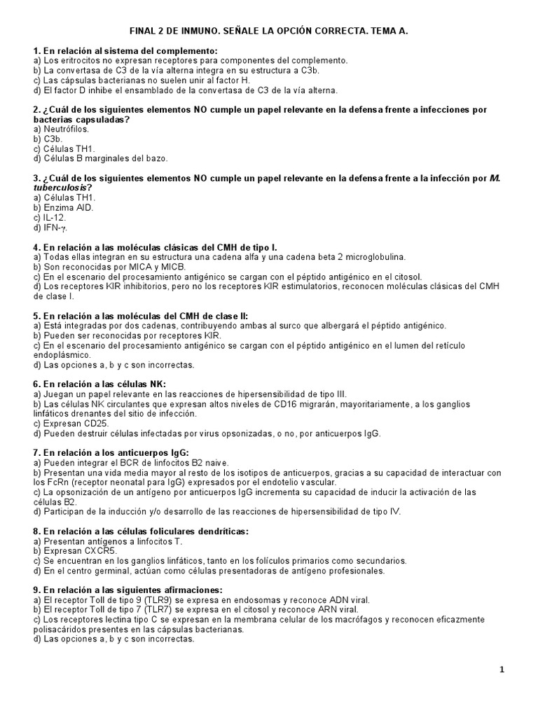 Final Ii | PDF | Célula T | Linfocitos