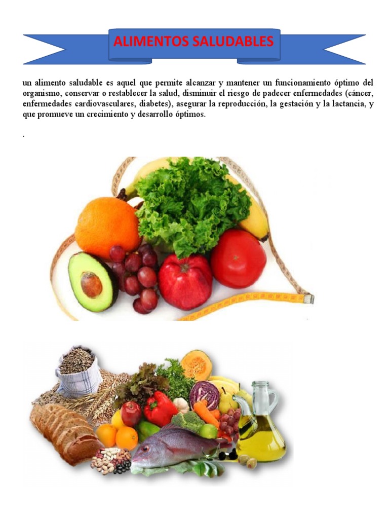 Alimentos Saludables y No Saludables | PDF