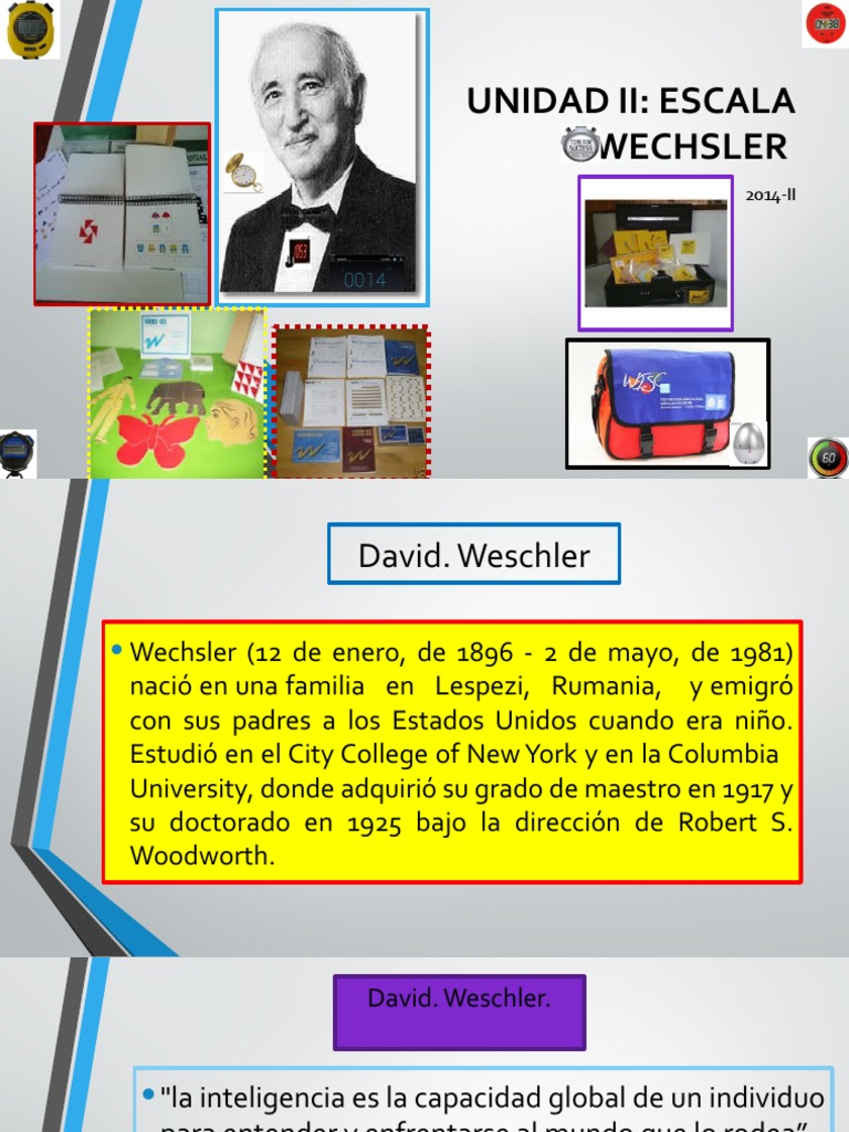 Clase Unidad Wescher | PDF | Escala de inteligencia para adultos de Wechsler | Inteligencia