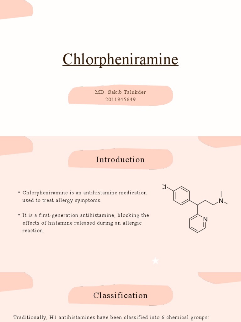 Presentation - Chlorpheniramine | PDF