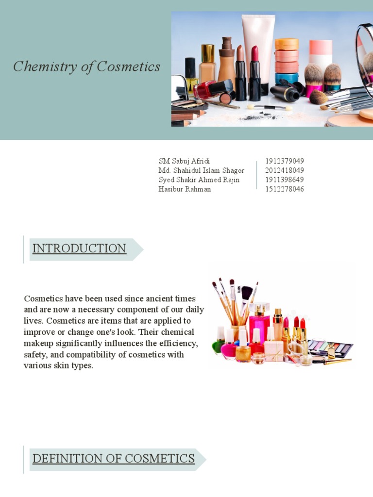 Presentation - Chemistry of Cosmetics | PDF | Cosmetics | Perfume