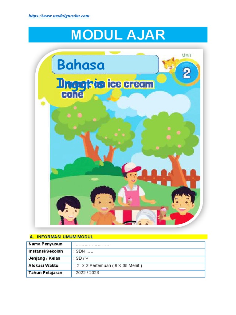 Modul Ajar Bahasa Inggris Kelas 5 | PDF | Karier & Perkembangan