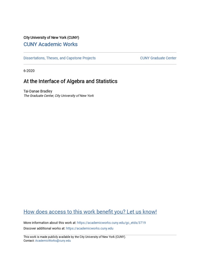 Algebra & Statistics Dissertation | PDF | Operator (Mathematics ...