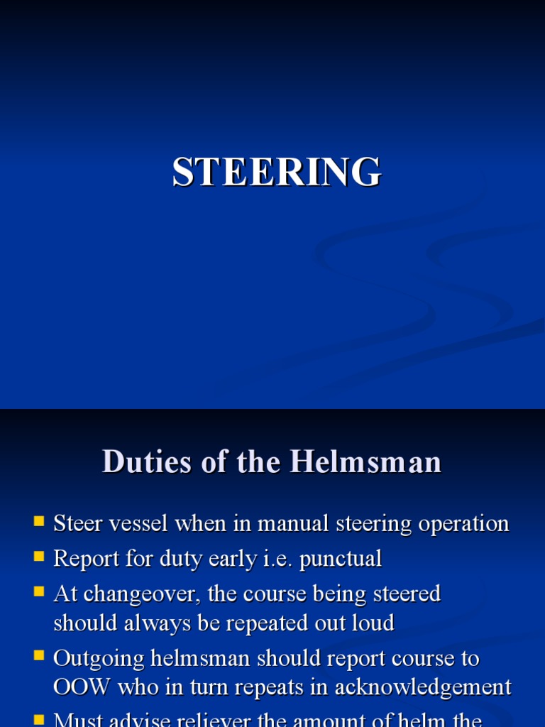 Helmsman Steering Orders Explained | PDF | Navigation | Watercraft
