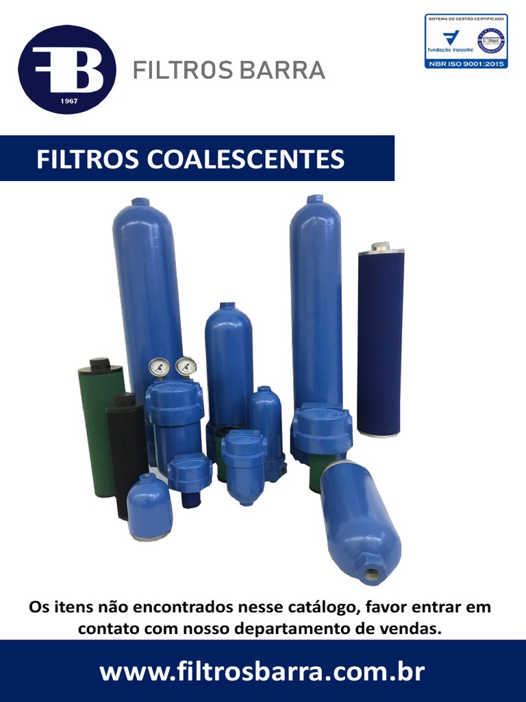 COALESCENTES | PDF | Filtragem | Aço
