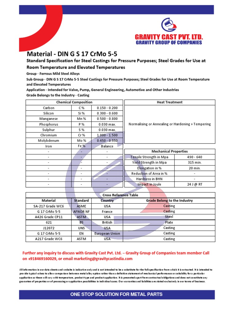 DIN G S 17 CrMo 5-5 | PDF | Steel | Alloy