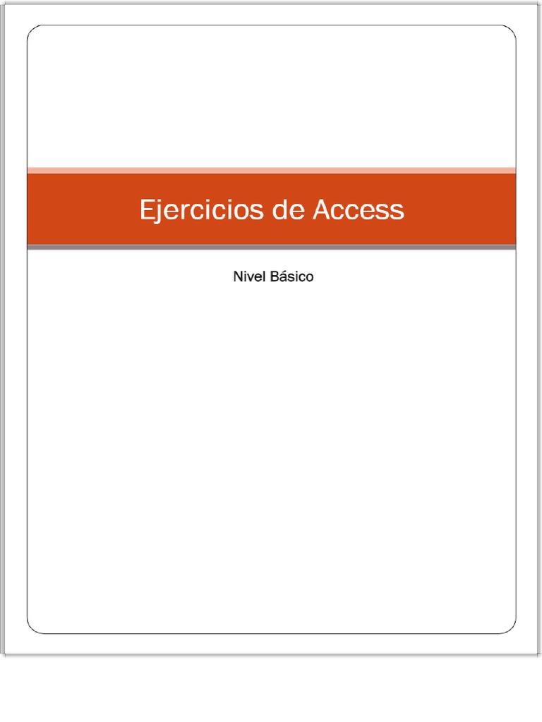 Ejercicios de Access. Nivel Básico - PDF Descargar Libre | PDF