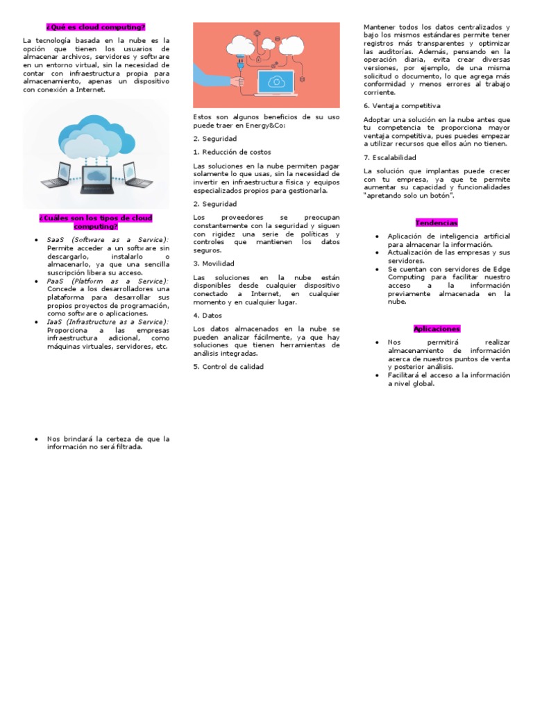 Triptico Tecnologias | PDF | Computación en la nube | Desarrollo de software