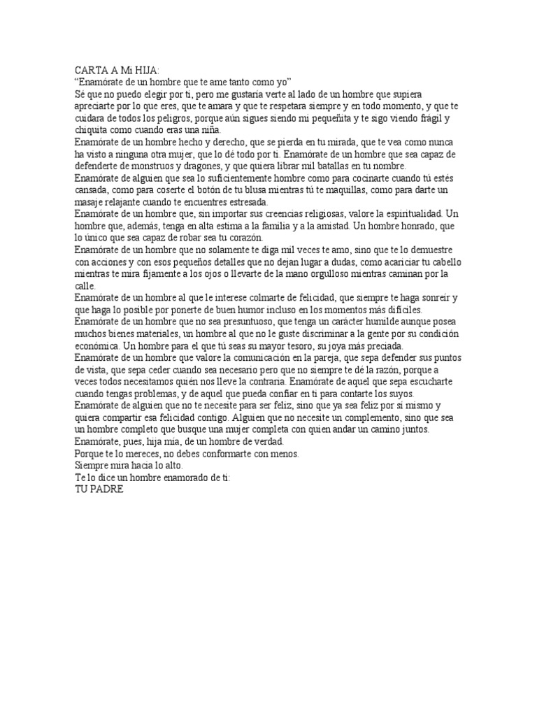 CARTA A Mi HIJA | PDF