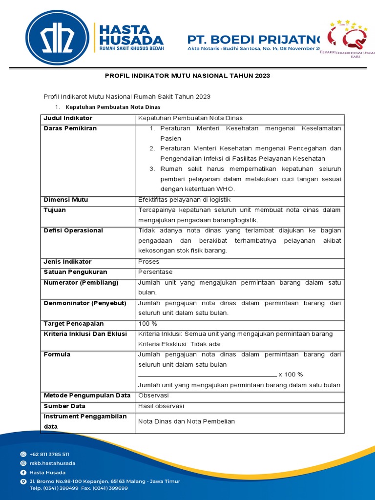 PROFIL INM RS - Logistik New | PDF | Pengelolaan Keuangan & Uang