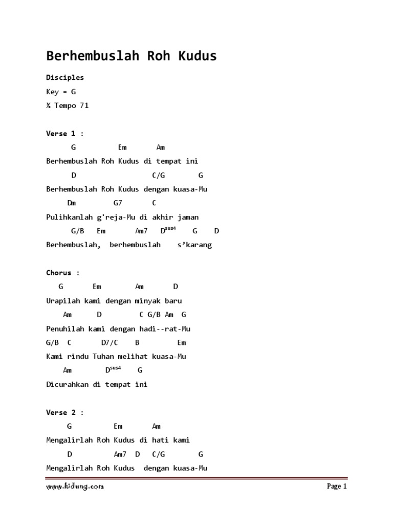 Berhembuslah Roh Kudus | PDF