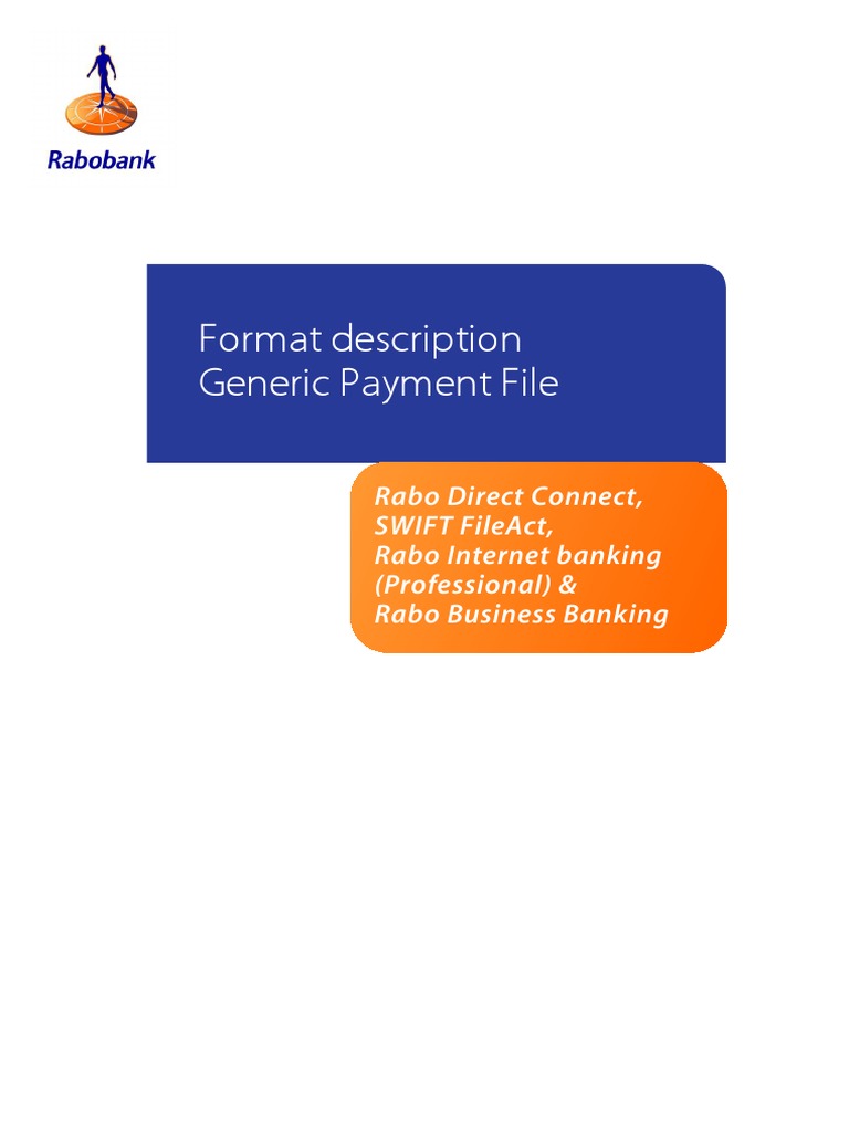 Format Description Generic Payment File (Pain.001) | PDF | Xml ...