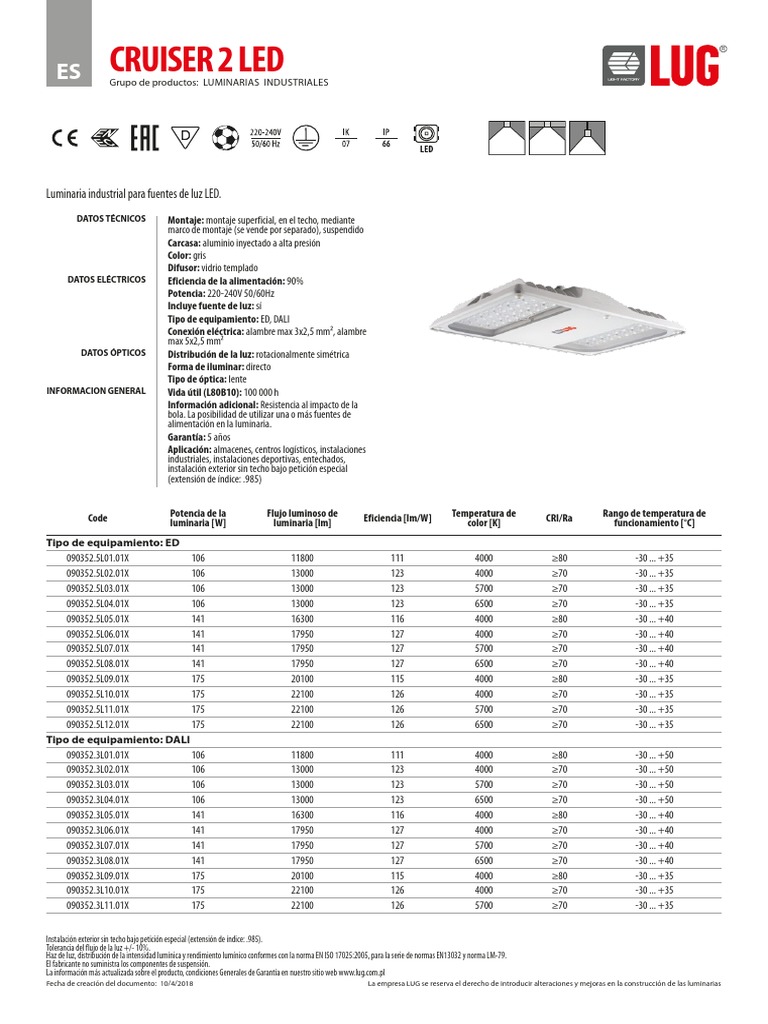 Lug Cruiser 2 Led Es | PDF | Diodo emisor de luz | Bienes manufacturados