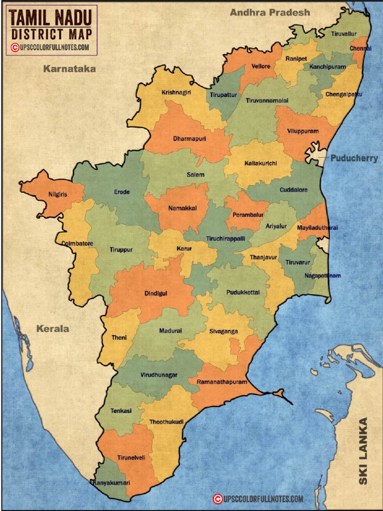 Tamilnadu Map PDF