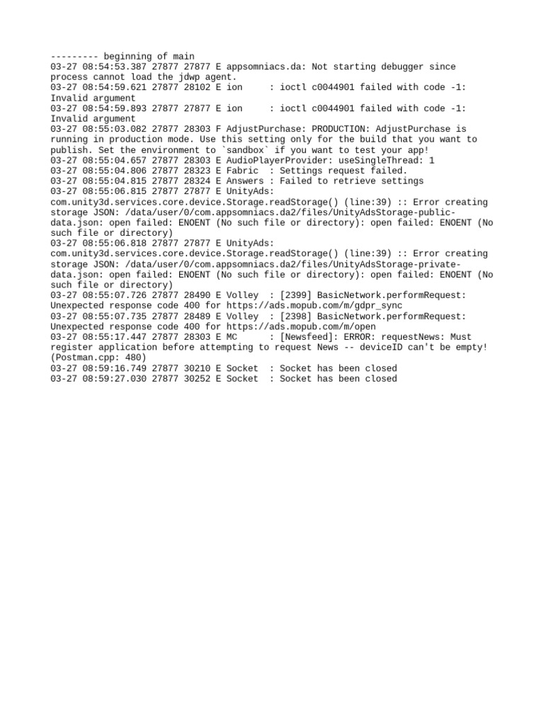 Developer Debugging Logs | PDF | Home & Garden