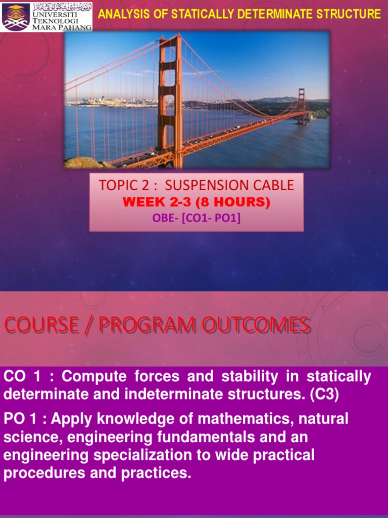 W2,3 Chapter 2-Suspension Cable (MARCH - AUG 2022) | PDF | Stress ...