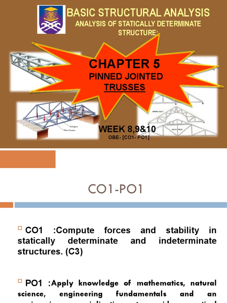 W8 9 10 Chapter 5 Statically Determinate Trusses Pdf Truss Chemical Equilibrium