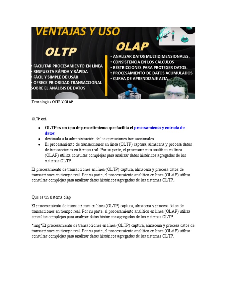 Tecnologías OLTP Y OLAP | PDF