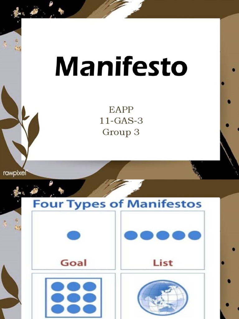 Types and Examples of Manifestos in EAPP | PDF | Career & Growth