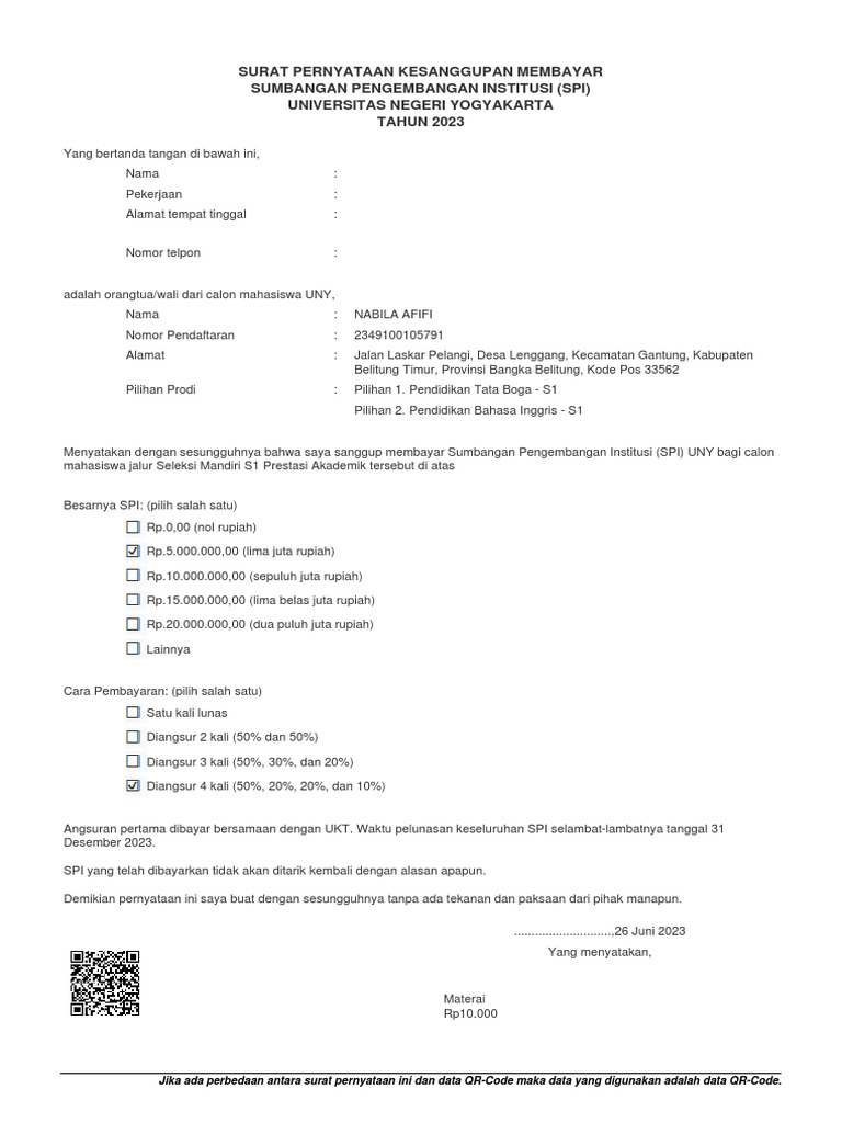 Cetak Form Uppa | PDF
