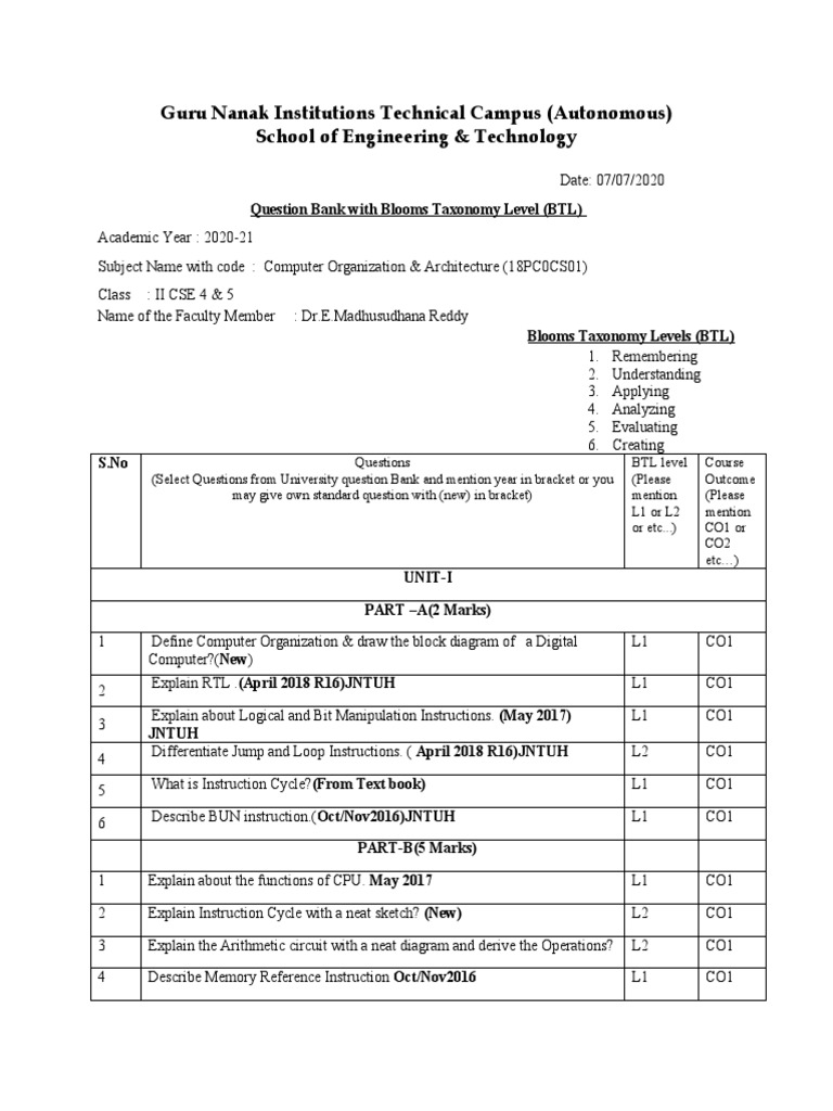 COA Assignment Questions All Units | Download Free PDF | Cpu Cache | Computing