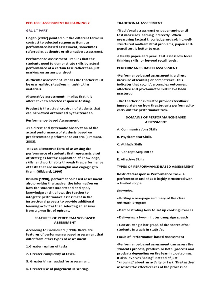 Ped 108 Group 1 | PDF | Educational Assessment | Rubric (Academic)