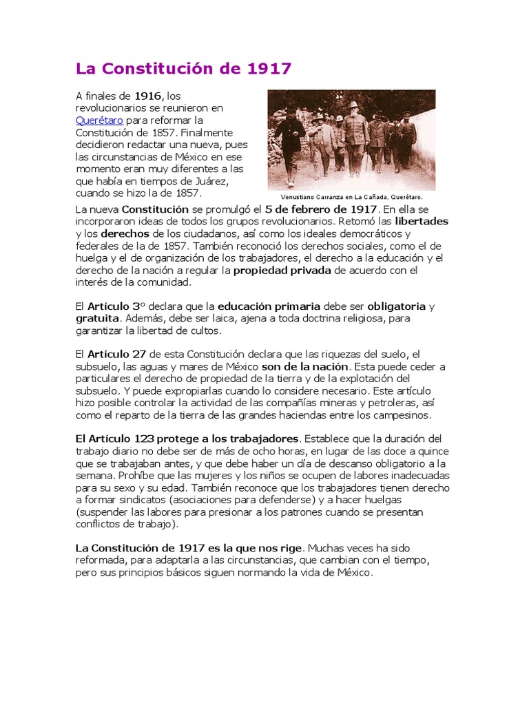 La Constitución de 1917 | PDF