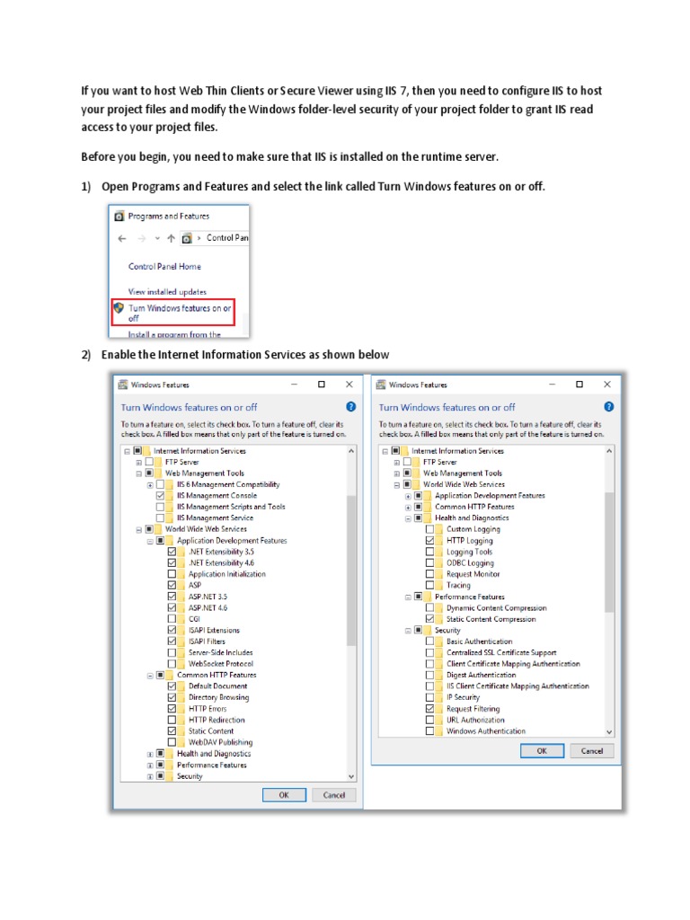 IIS Configuration Guide For Web Thin Clients and Secure Viewer ... IIS Configuration Guide For Web Thin Clients and Secure Viewer ...