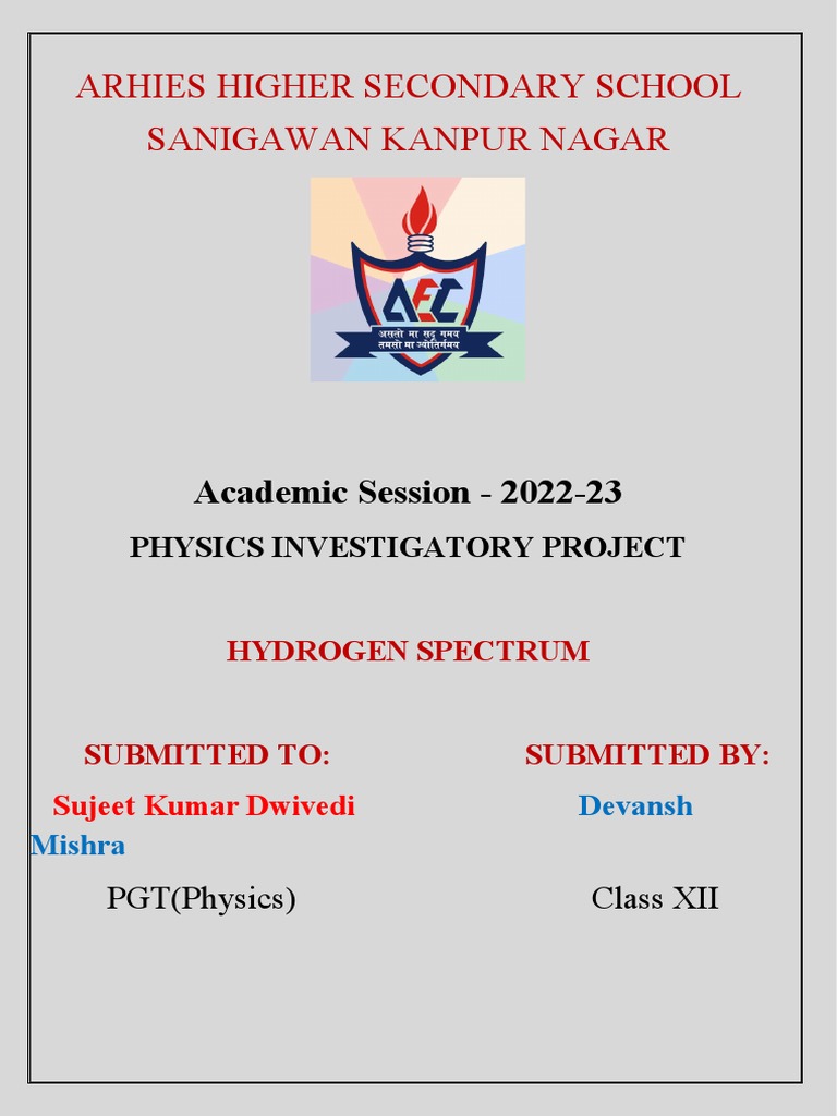 Physics HHW | PDF | Spectroscopy | Energy Level