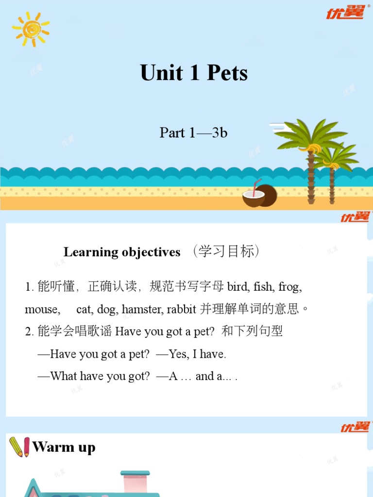 Unit 1 Pets Part 1-3b | PDF