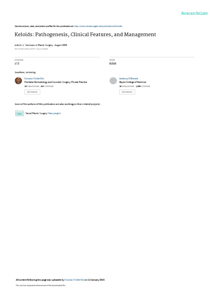 Keloids Pathogenesis Clinical Features and Managem | PDF | Scar ...