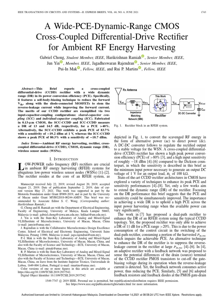 A Wide-PCE-Dynamic-Range CMOS Cross-Coupled Differential-Drive ... A Wide-PCE-Dynamic-Range CMOS Cross-Coupled Differential-Drive ...