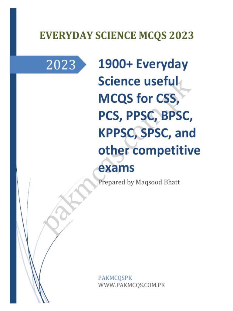 Everyday Science MCQS 2023 For Css Pcs PPSC KPPSC BPSC SPSC | PDF ...