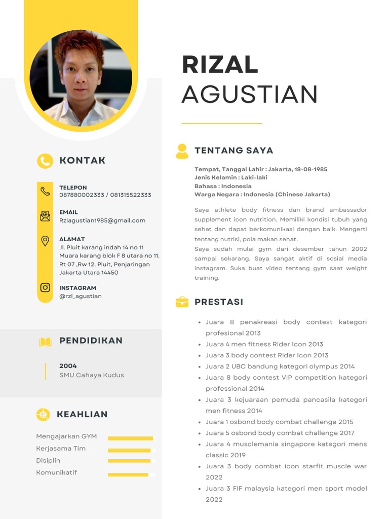 CV Rizal Agustian | PDF