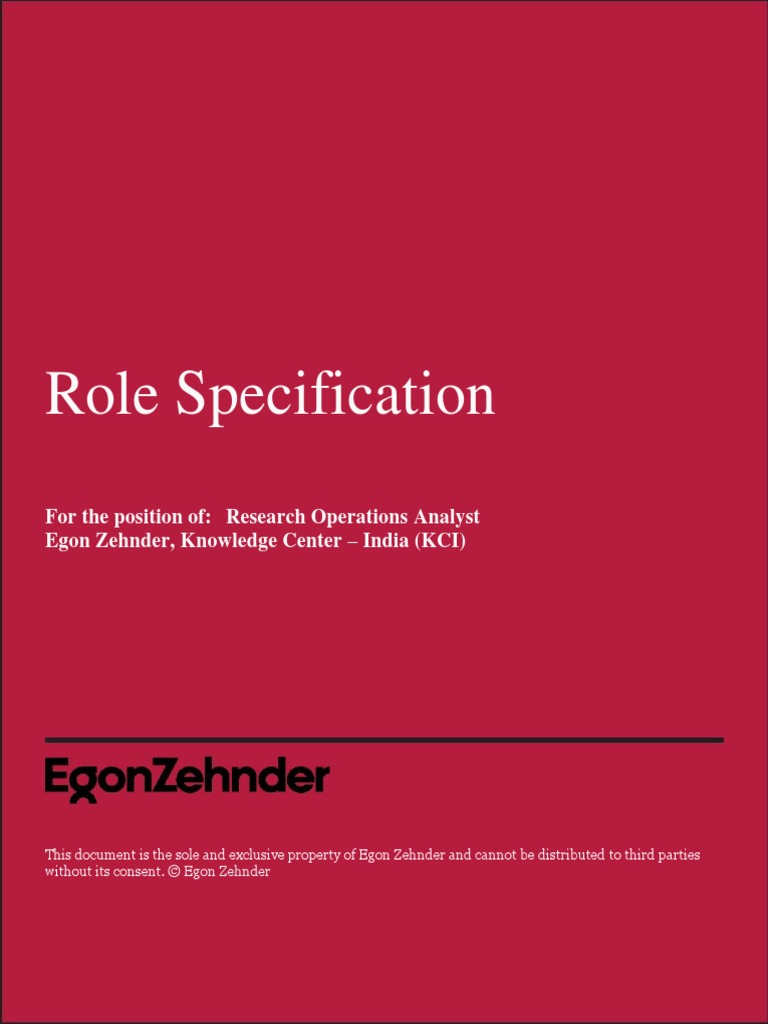 Role Specification - Research Operations Analyst | PDF | Information ...