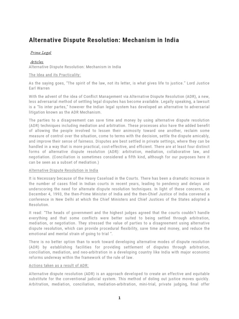Alternative Dispute Resolution | PDF | Alternative Dispute Resolution | Mediation