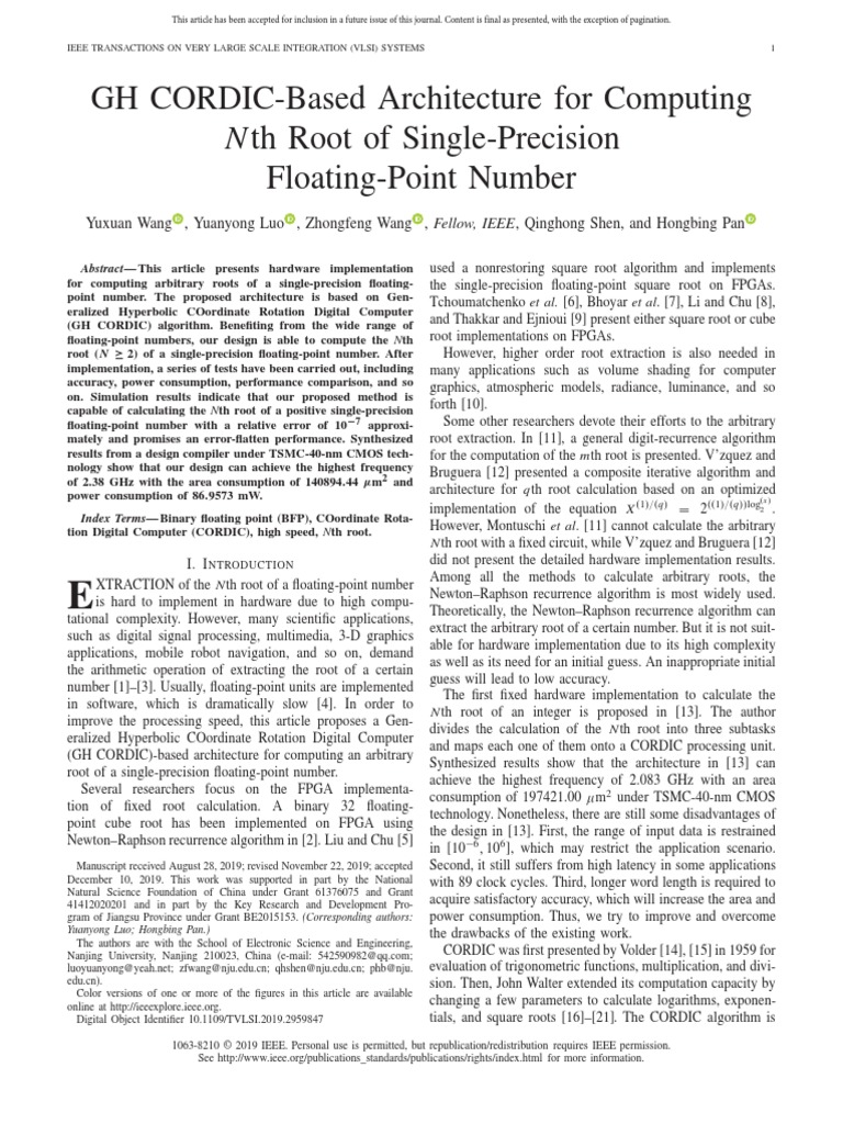 Root Computation of Floating Point Numbers | Download Free PDF ... Root Computation of Floating Point Numbers | Download Free PDF ...