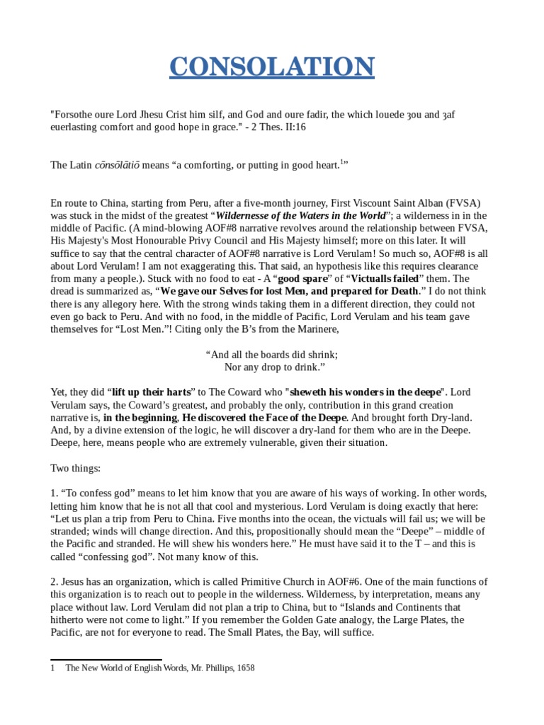 Consolation | PDF | Religious Belief And Doctrine | Theology