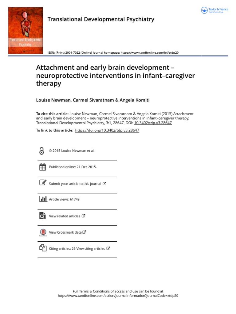 Attachment and Early Brain Development Neuroprotective Interventions in ...