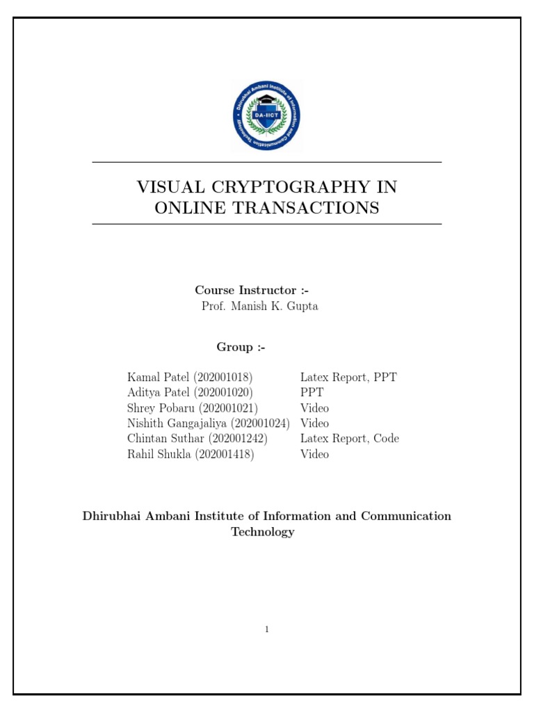 Visual Cryptography in Online Transactions | PDF | Cryptography | Qr Code