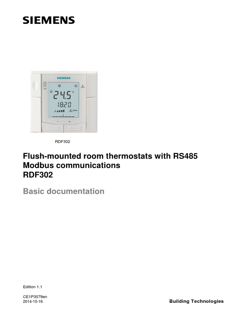 RDF302 | PDF | Thermostat | Electric Heating