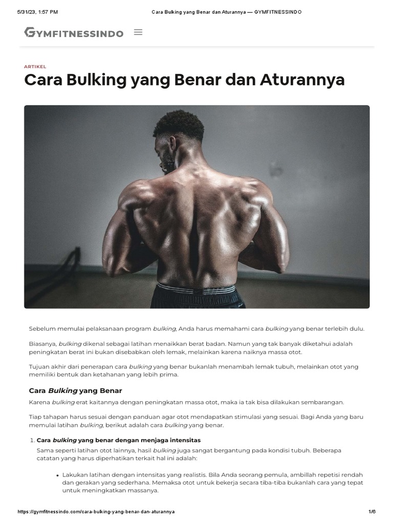 Cara Bulking Yang Benar Dan Aturannya - GYMFITNESSINDO | PDF ...