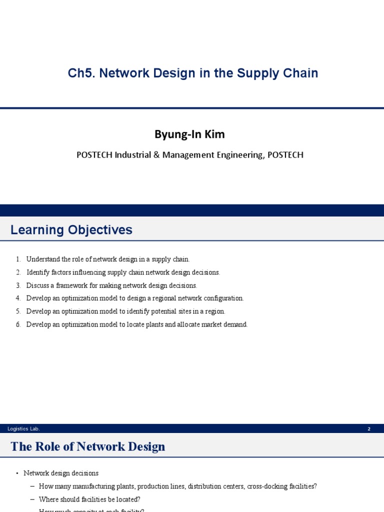 Ch5 - Network Design in the Supply Chain (Student) 3小时 | PDF | Supply Chain | Logistics