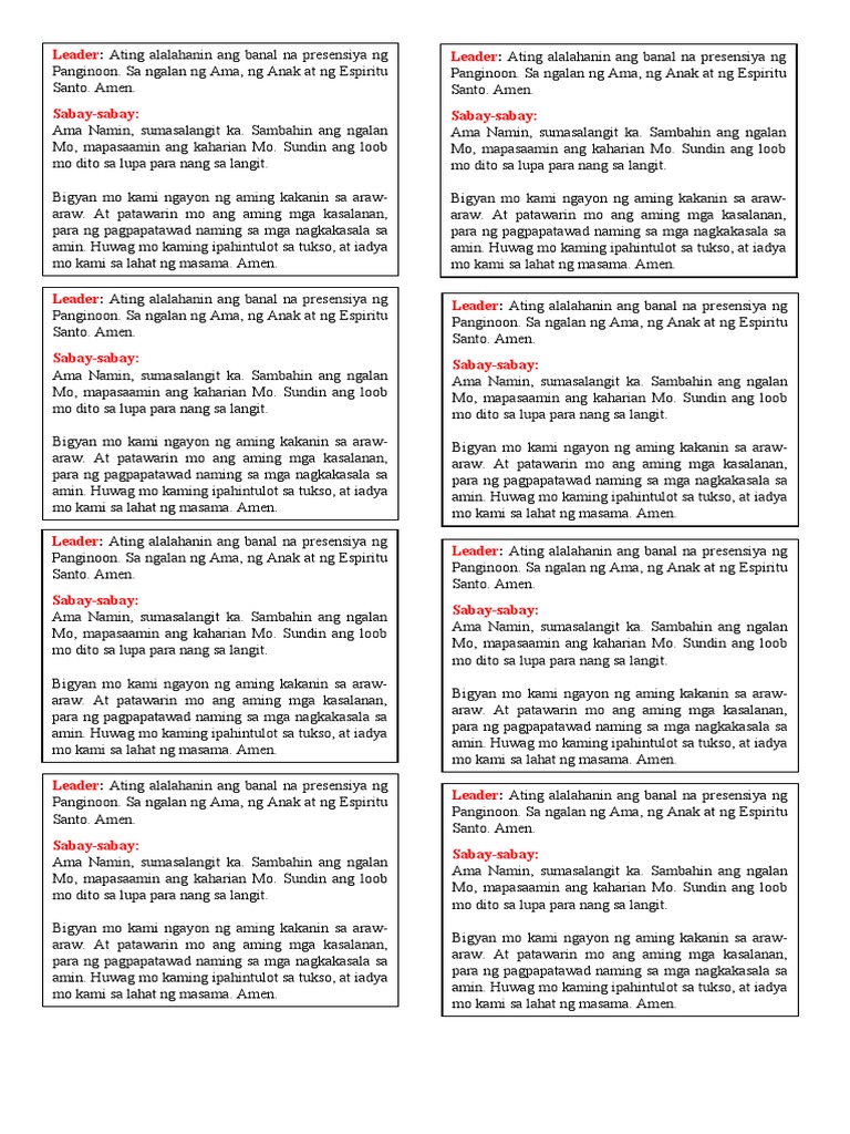 Ama Namin Prayer | PDF