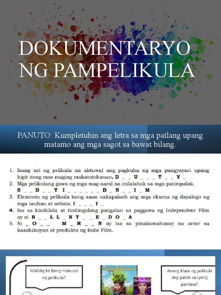 Dokumentaryong Pampelikula | PDF