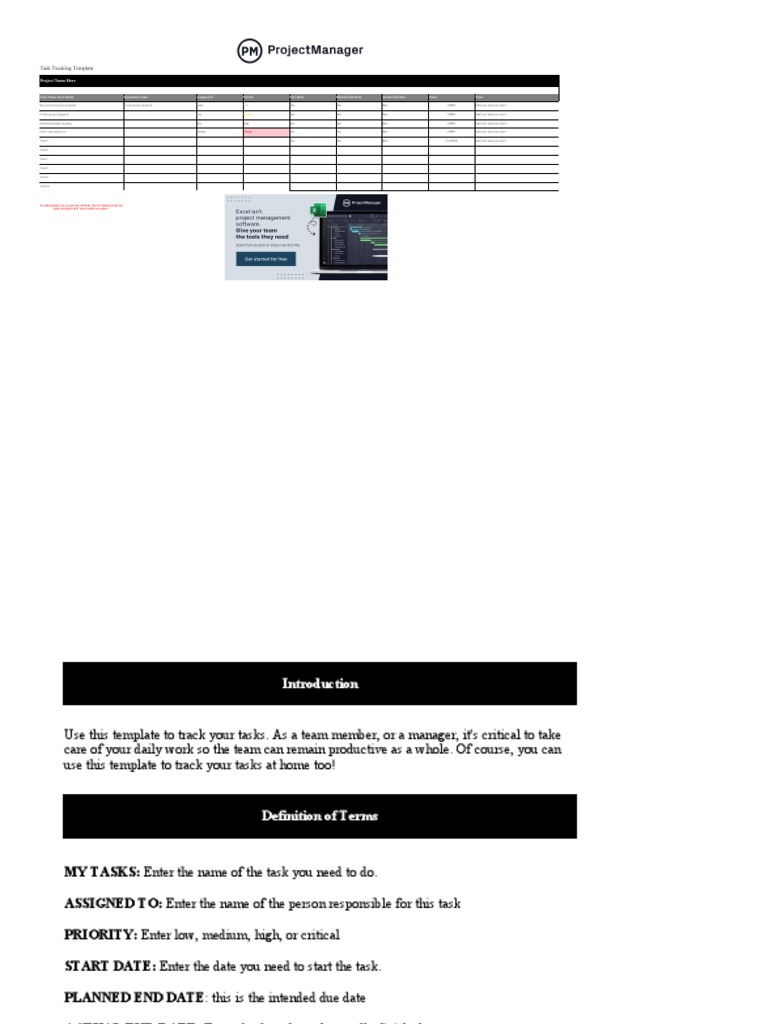 Free Task Tracking Template ProjectManager ND23-1 | PDF | Career & Growth