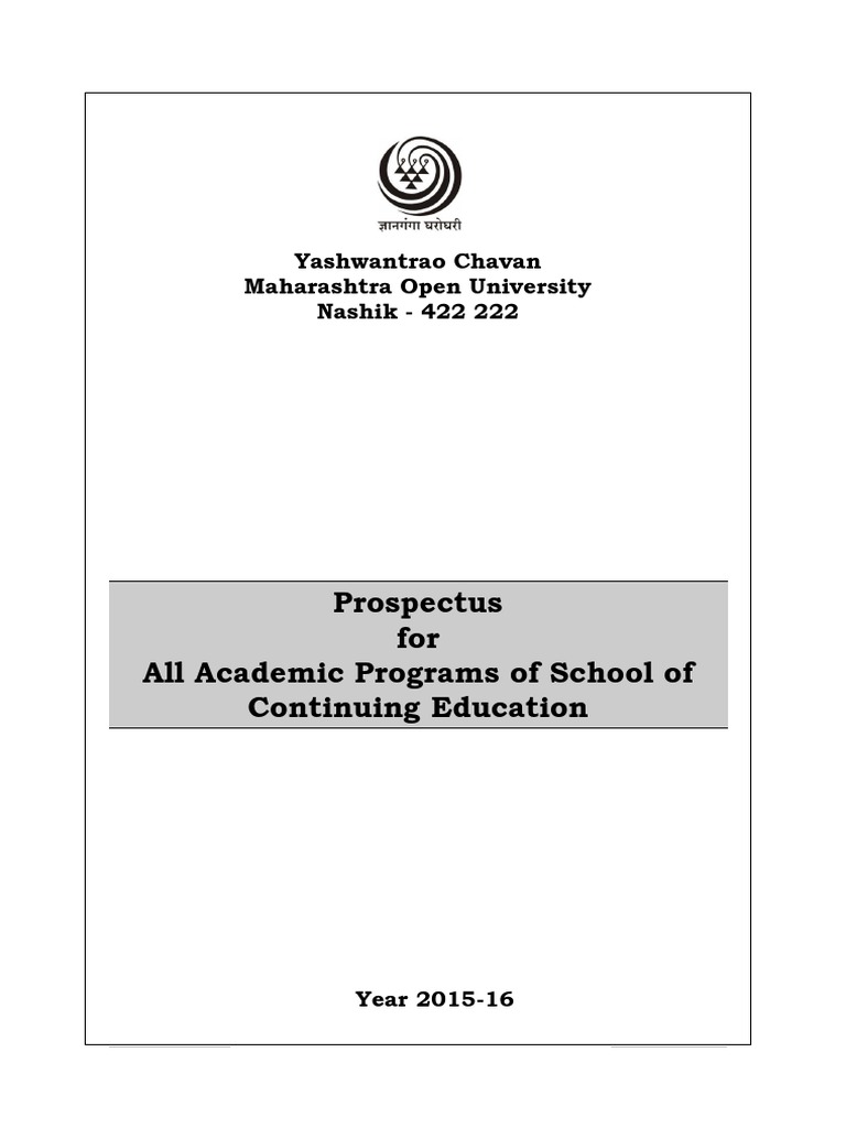 School of Continuing Education Prospectus - 2015-16 | PDF | Academic Degree | Banks