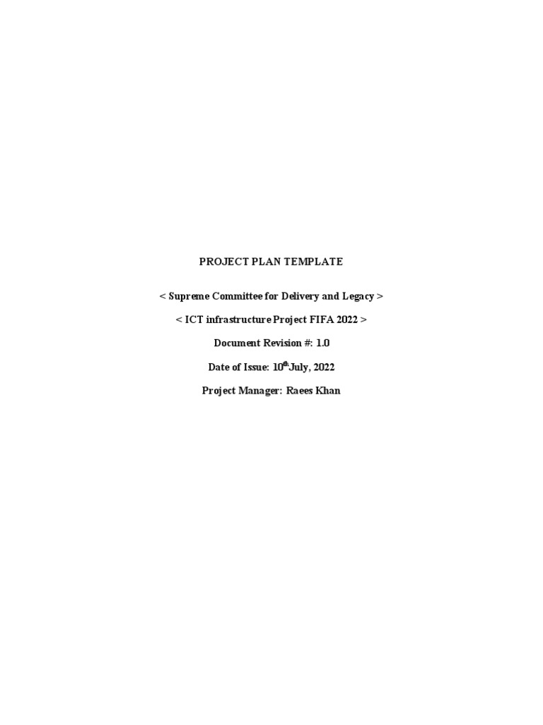Project Plan Template | PDF | Audit | Risk Management